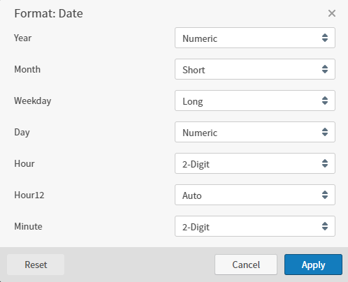 (v22) Format Time Table Data Using the Table Context Menu – Composer